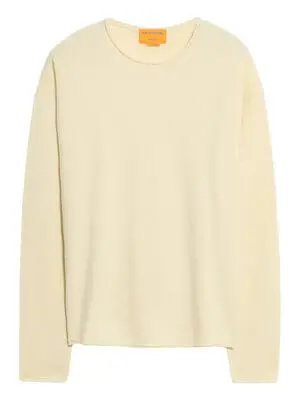 Guest In Residence GUEST IN RESIDENCE Cashmere Round Neck Sweater With Rolled Trim Giallo
