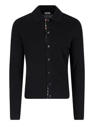 Burberry 100% Wool Collared Cardigan - Black
