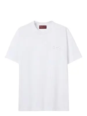 GUCCI GUCCI Embroidered Beaded Thread Clip Crewneck T-Shirt