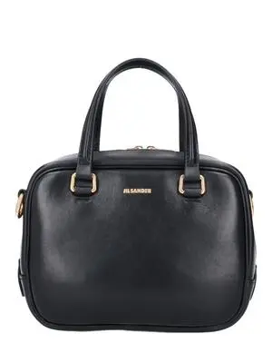 JIL SANDER Small Ovine Leather Shoulder Bag - Black