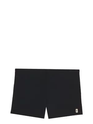Saint Laurent Contrasting Side-piped Pants With Embroidered Patch Detail And Elastic Waist - Nero