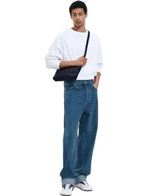 Bottega Veneta Wide Leg Turned-up Jeans - Blu