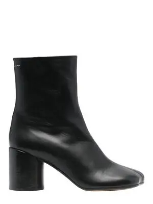 MAISON MARGIELA Leather Ankle Boots With Zip Closure - Black