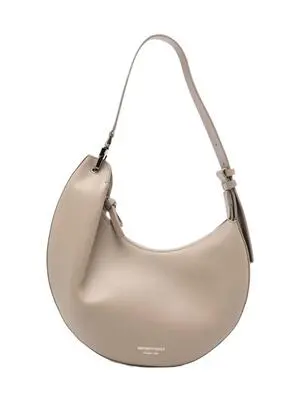 Emporio Armani Medium Leather Hobo Bag - Grey