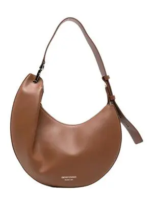 Emporio Armani Medium Leather Hobo Bag - Brown