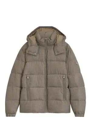 BOSS Printed Puffer Jacket With Hood - Light Brown