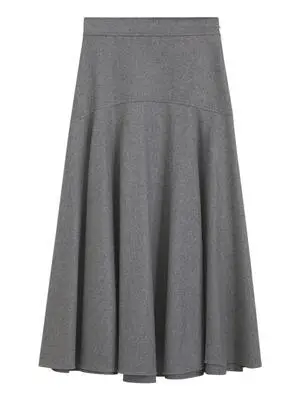 BOSS A-line Melange Flannel Skirt - Light Grey