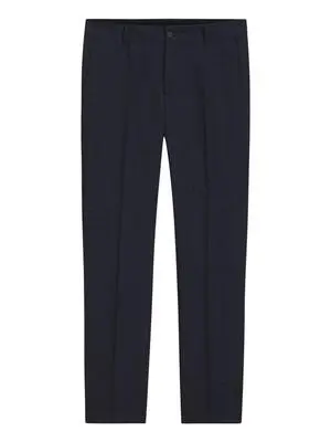 BOSS BOSS Slim-Fit Virgin Wool And Linen Trousers Dark Blue