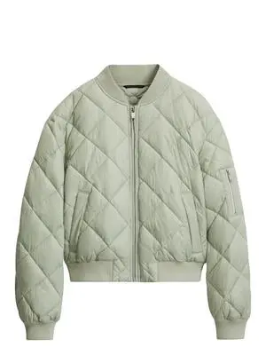 BOSS Water-repellent Diamond Quilted Bomber Jacket - Light Green