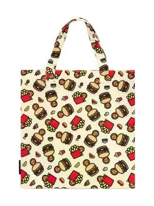 A BATHING APE Baby Milo® Store * Printed Tote Bag With Detachable Plush Toy Charm - Neutrals