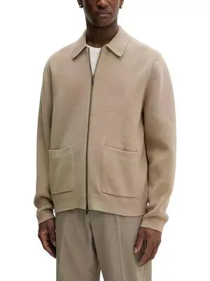 LES DEUX Zip-up Patch-pocket Cardigan - Neutrals