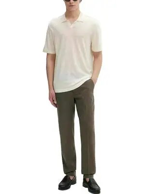 LES DEUX Logo-embroidered Open-collar Polo Shirt - Neutrals