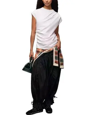 GANNI Top In Draped Jersey - White