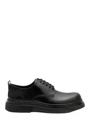 AMI Paris Cow Leather Derby Shoes - Black