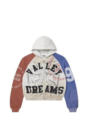 VALE FOREVER Vale Forever Patriot Chop And Screw Zip Up Hoodie Grey