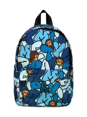 A BATHING APE Baby Milo® Store Backpack With Graphic Print - Blue