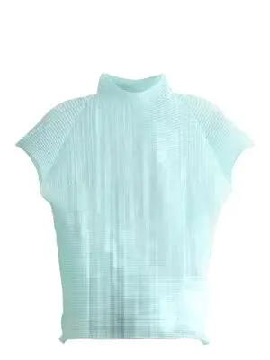 Issey Miyake Issey Miyake Wooly Pleats-68 Pleated High-Neck Top Blue