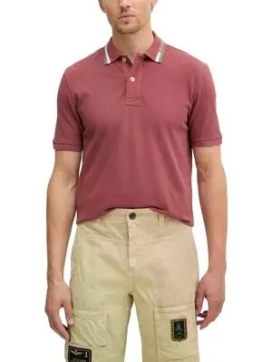 BLAUER. Ransom Logo-patch Piqué Polo Shirt - Red