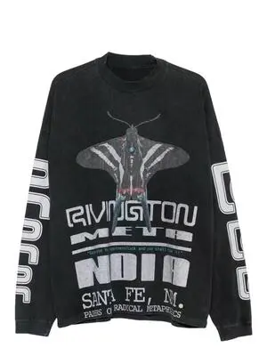 RRR123 Graphic-print Long-sleeve T-shirt - Black