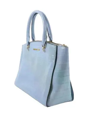 Michael Kors Leather Tote Bag With Croc-effect - Blue