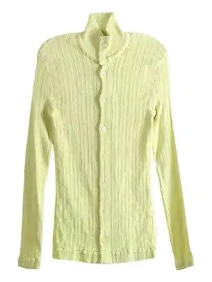 Issey Miyake Ribbed High-neck Cardigan - Yellow