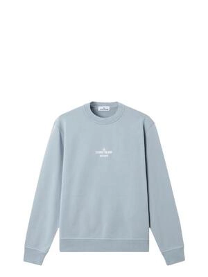 Stone Island Cotton Fleece Sweatshirt With 'archivio' Print - Ash Grey