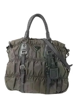 Prada Tessuto Gaufre Two-way Handbag - Grey
