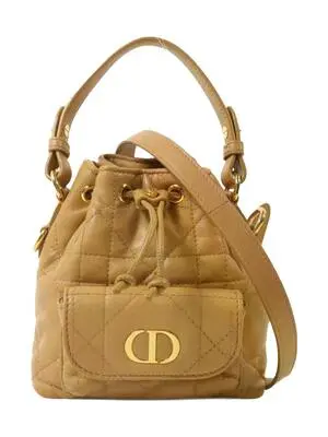 Dior Christian Dior Nano Caro Bucket Bag Neutrals