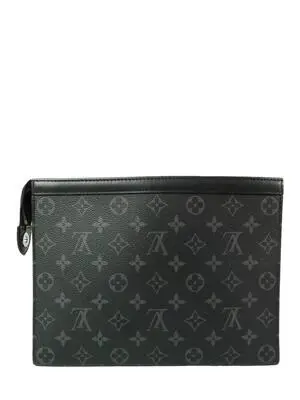 LOUIS VUITTON Pochette Voyage Monogram Eclipse Clutch Bag - Black