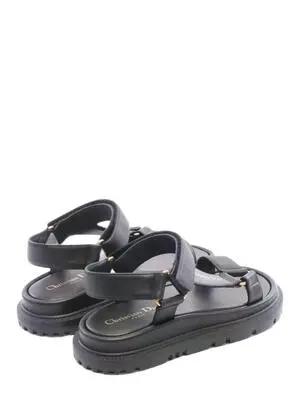 Dior D-wave Calf Leather Sandals - Black