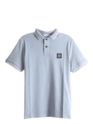 Stone Island 2200010 Compass Patch Slim Fit Polo Shirt - Ash Grey
