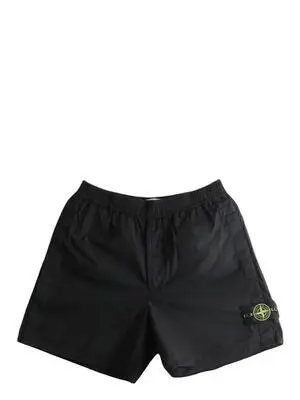 Stone Island L100019 Loose Wide Leg Fit Bermuda Shorts - Black