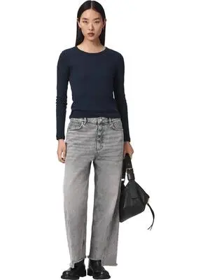 ALLSAINTS Fox Loose Fit Denim Jeans - Grey
