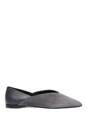 Max Mara Split And Nappa Leather Ballet Flats - Medium Grey