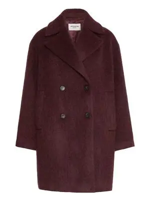 Max Mara Wool And Alpaca Blend Double-breasted Coat - Bordeaux