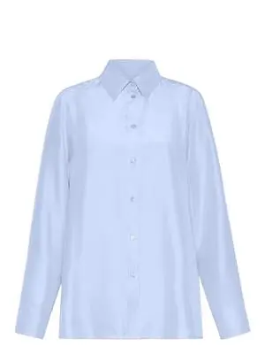 Max Mara Silk Habotai Shirt - Light Blue