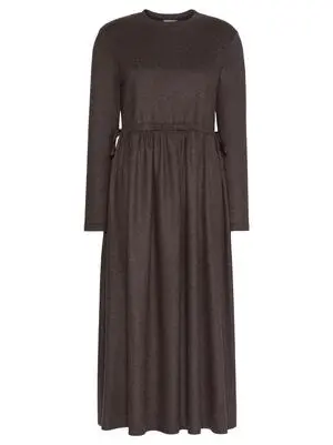 Max Mara Jacquard Jersey Long Dress - Brown