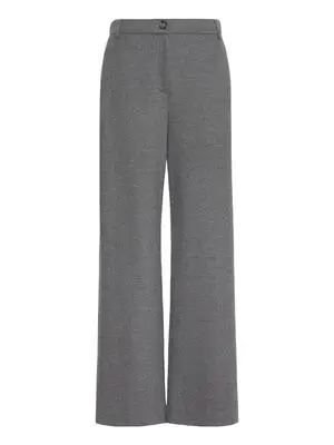 Max Mara Micro Jacquard Jersey Trousers - Light Grey
