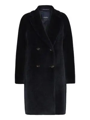 Max Mara Max Mara Alpaca And Wool Blend Midi Coat Midnightblue