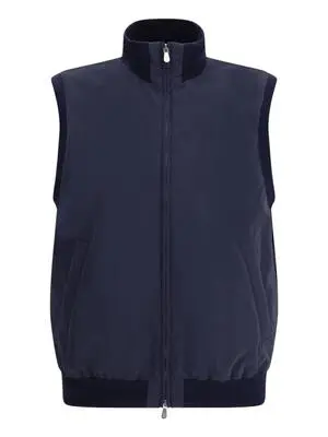 Brunello Cucinelli Sleeveless Zip-up Vest Jacket - Blue