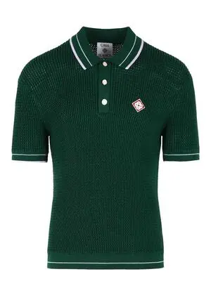 CASABLANCA Polo Shirt With Buttons And Logo Appliqué