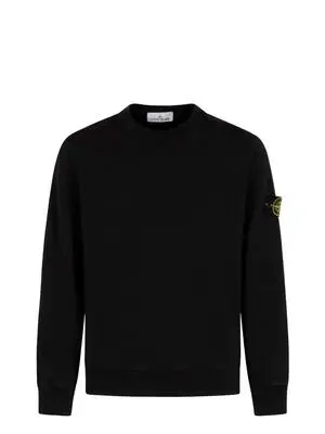 Stone Island Sweatshirt With Appliqu - Black