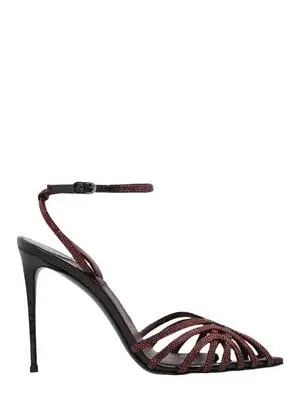 LE SILLA Crystal-embellished Stiletto Sandals - Red