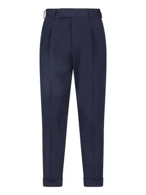 PT TORINO Virgin Wool Blend Trousers - Blue