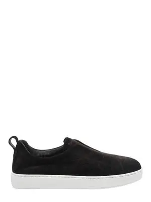 Santoni Santoni Victory Slip-On Suede Sneakers Brown