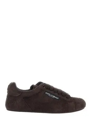 Dolce & Gabbana Suede 'portofino' Sneakers With Logo Detail - Brown