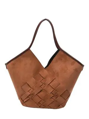 Hereu Woven Suede Bucket Bag - Brown