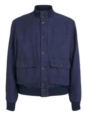 Polo Ralph Lauren Polo Ralph Lauren Linen Herringbone Bomber Jacket Navy