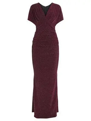 Talbot Runhof Embellished V-neck Gown - Pink