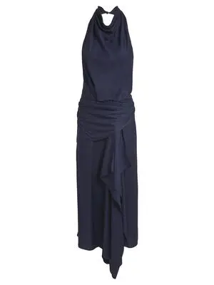 Brandon Maxwell The Marin Scarf Midi Dress - Navy